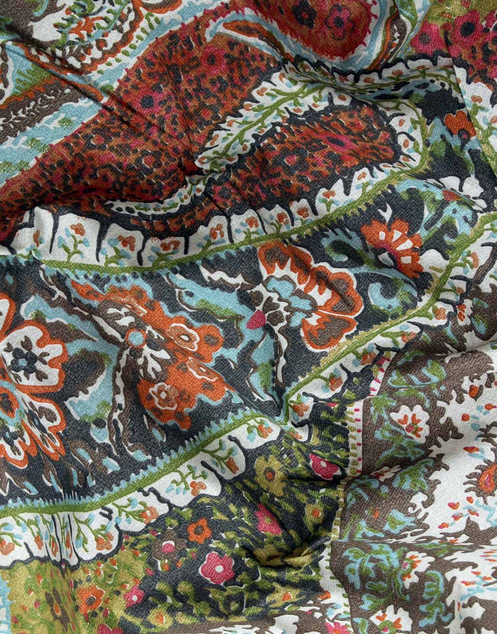 Multicolor Cotton Cambric Dress Material Fabric - Charu Creation