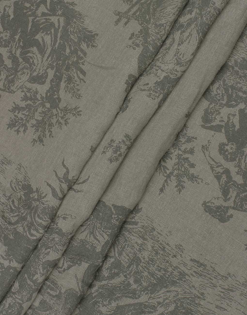 Grey color Linen Gauze print fabric for Women's Casual Shirt - Charu ...