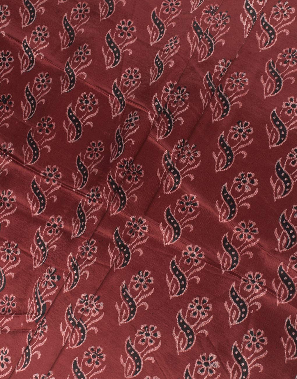 Mehroon color Mashru silk print fabric for Home Decor - Charu Creation