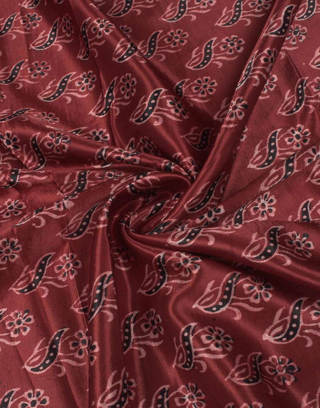 Mehroon color Mashru silk print fabric for Home Decor - Charu Creation