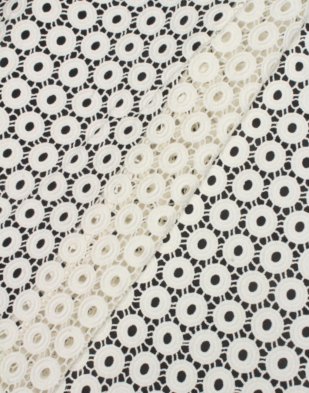 White color Chemical lace fabric for Women's Top - Charu Creation