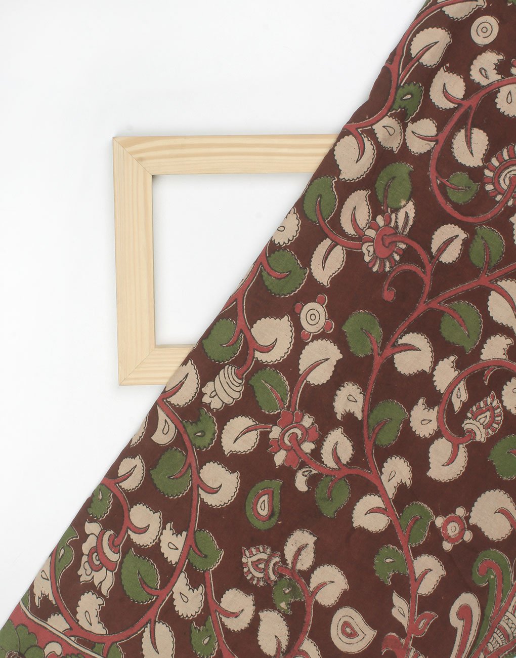 Mehroon color Cotton kalamkari print fabric for Women's Kurti - Charu ...